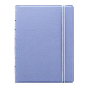 filofax refillable pastel notebook, a5 (8.25" x 5") vista blue - 112 cream moveable pages - index, pocket and page marker (b115051u)