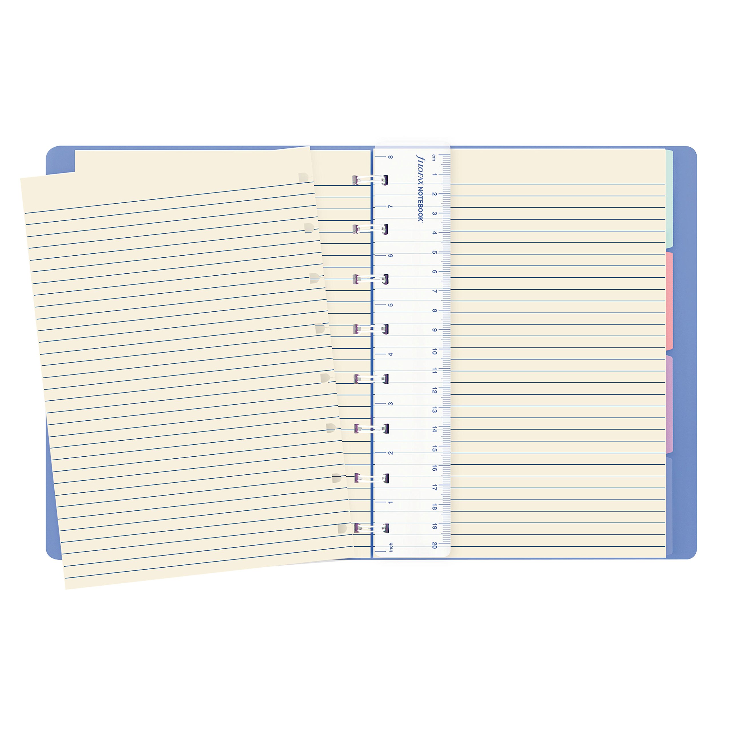 FILOFAX Refillable Pastel Notebook, A5 (8.25" x 5") Vista Blue - 112 Cream moveable pages - Index, pocket and page marker (B115051U)