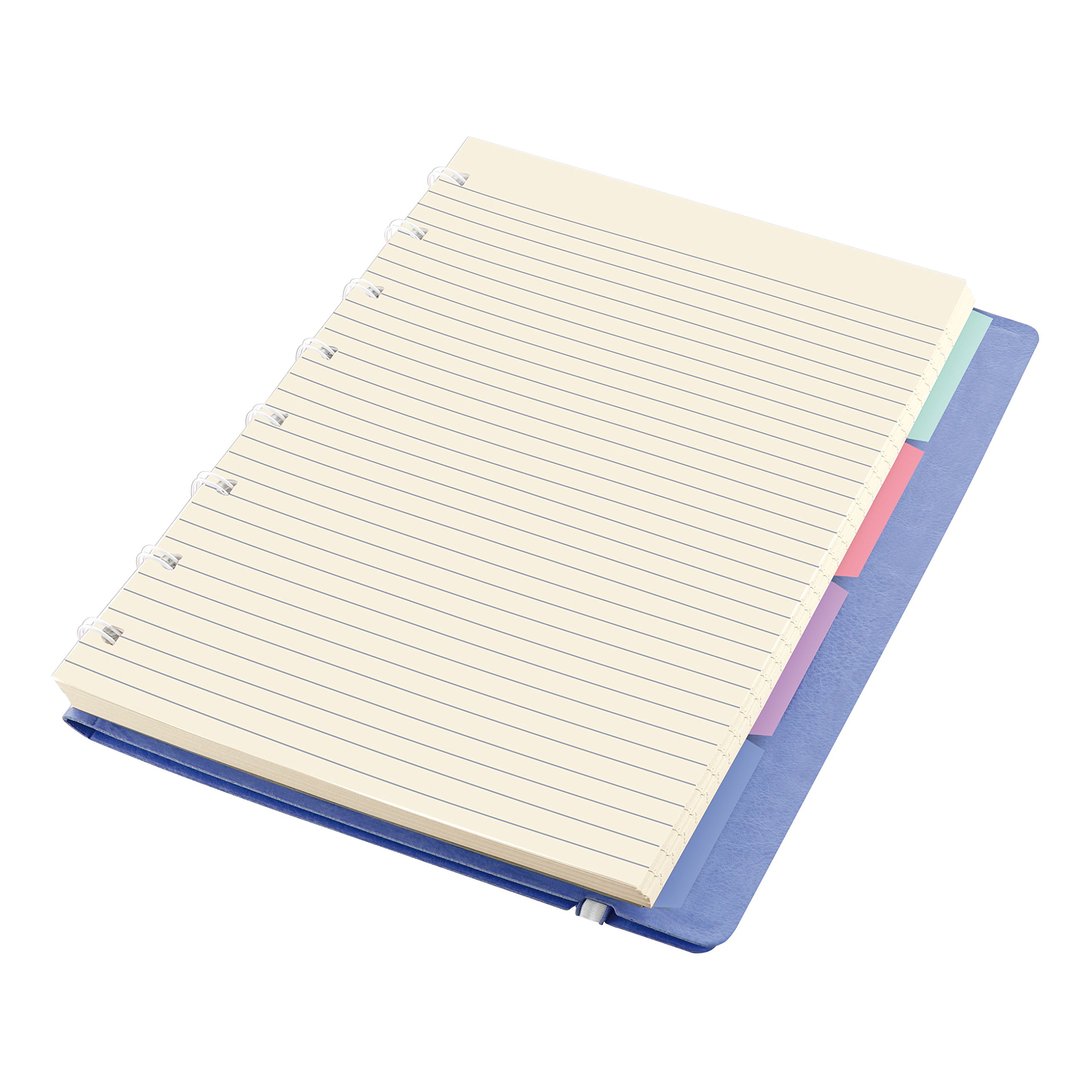 FILOFAX Refillable Pastel Notebook, A5 (8.25" x 5") Vista Blue - 112 Cream moveable pages - Index, pocket and page marker (B115051U)