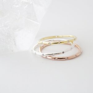 Honeycat Dotted Crystal Ring in Gold, Rose Gold, or Silver | Minimalist, Delicate Jewelry (Gold, 6)