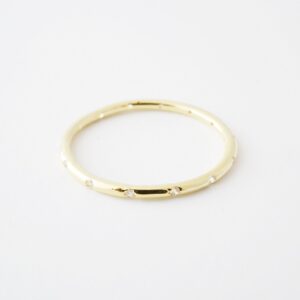 Honeycat Dotted Crystal Ring in Gold, Rose Gold, or Silver | Minimalist, Delicate Jewelry (Gold, 6)