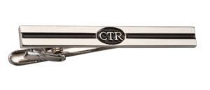 ctr (choose the right) tie bar for lds gift for baptism (silver tone)