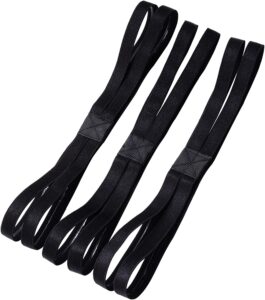 shappy 3 pieces double-straps sport headbands elastic hairband non-slip sweatband for women or men, black