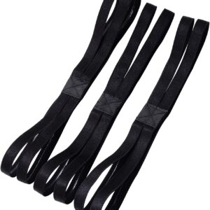 Shappy 3 Pieces Double-straps Sport Headbands Elastic Hairband Non-slip Sweatband for Women or Men, Black