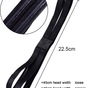 Shappy 3 Pieces Double-straps Sport Headbands Elastic Hairband Non-slip Sweatband for Women or Men, Black