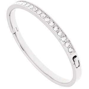 Ted Baker London Clemara Hinge Crystal Bangle Bracelet for Women (Silver Tone)