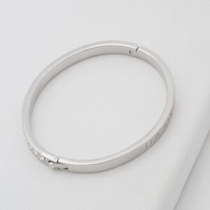 Ted Baker London Clemara Hinge Crystal Bangle Bracelet for Women (Silver Tone)