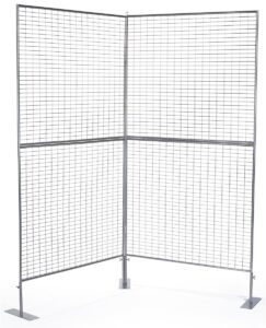 displays2go 75 inch 2-panel exhibit displays, iron construction, floor standing, double sided – silver finish (ad2pnl)