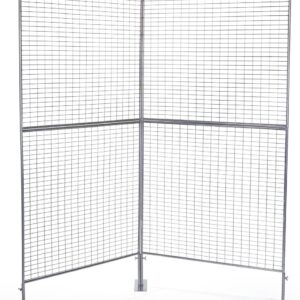 Displays2go 75 Inch 2-Panel Exhibit Displays, Iron Construction, Floor Standing, Double Sided – Silver Finish (AD2PNL)