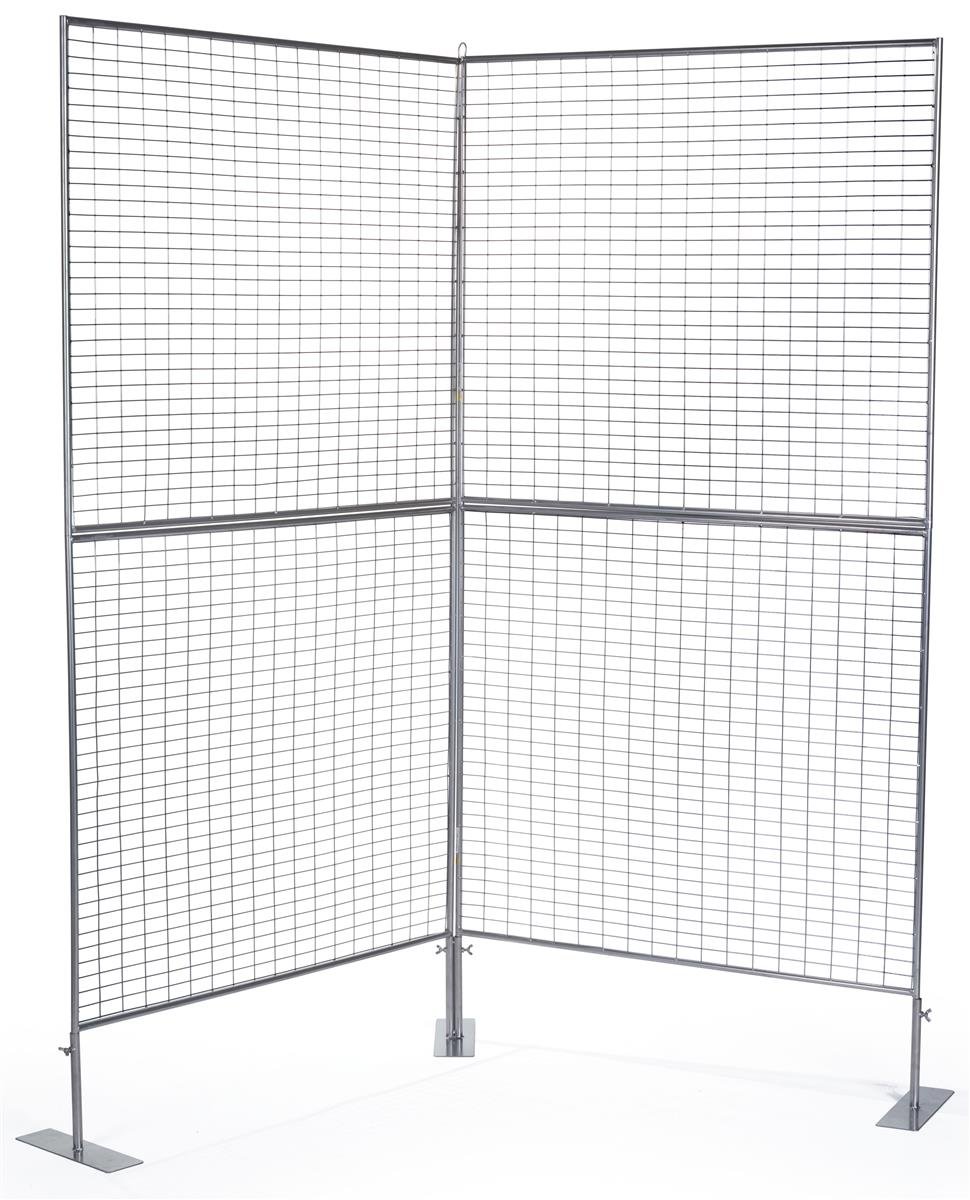 Displays2go 75 Inch 2-Panel Exhibit Displays, Iron Construction, Floor Standing, Double Sided – Silver Finish (AD2PNL)