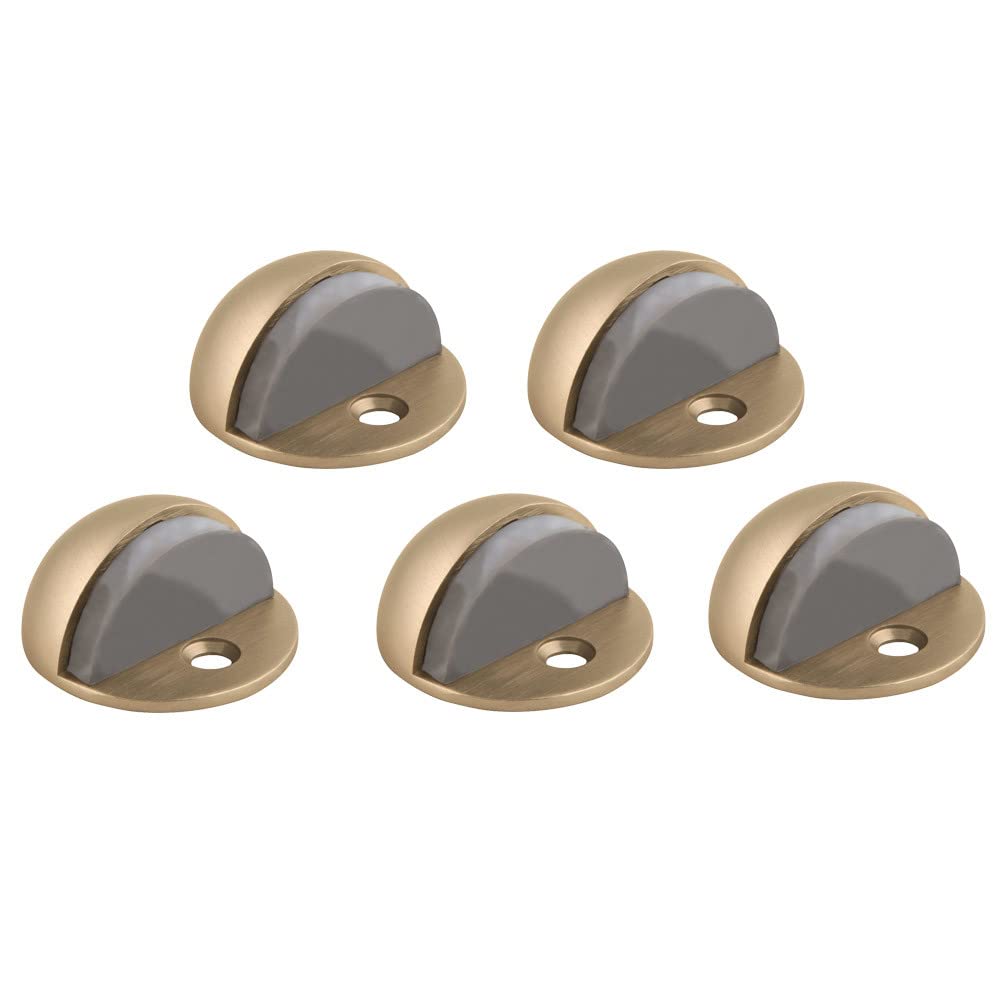 Design House 181875 Dome Door Stop, 5-Pack, Satin Brass