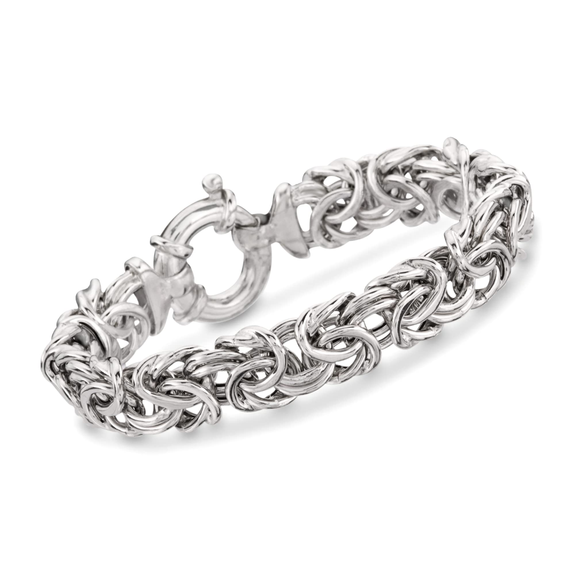 Ross-Simons Italian Sterling Silver Large Byzantine Bracelet. 8 inches