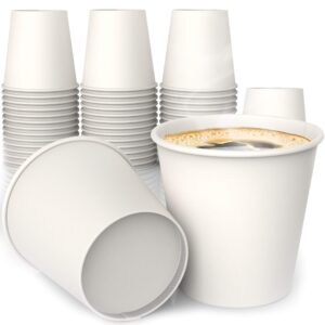 lakesstory 4 oz white paper cups (50 ct) - hot beverage cup for coffee tea water