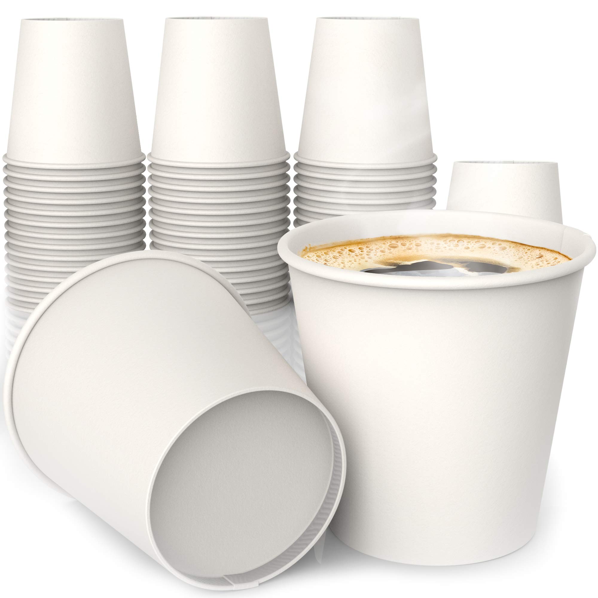 Lakesstory 4 oz White Paper Cups (50 ct) - hot Beverage Cup for Coffee Tea Water