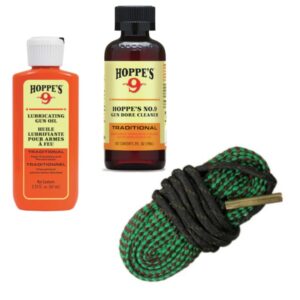 .22, .223 quality gun / pistol cleaning kit including bore cleaner, snake and lube oil