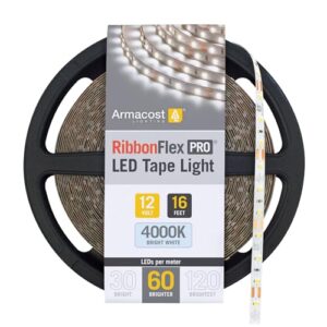 armacost lighting 152230 ribbonflex pro series 60 led lights strip, 16.4 ft, 4000k,