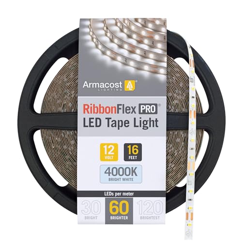 Armacost Lighting 152230 RibbonFlex Pro Series 60 LED Lights Strip, 16.4 ft, 4000K,