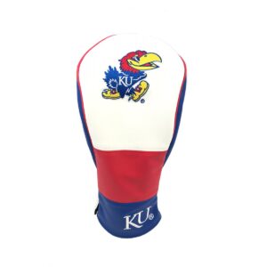 prg americas ncaa kansas jayhawks driver leatherette wood cover, white