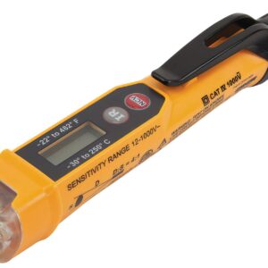 Klein Tools NCVT-4IR Non-Contact Volt Tester, 12 - 1000V AC Pen with IR Thermometer -22 to 482 deg F, LED and Audible Alarms, Pocket Clip