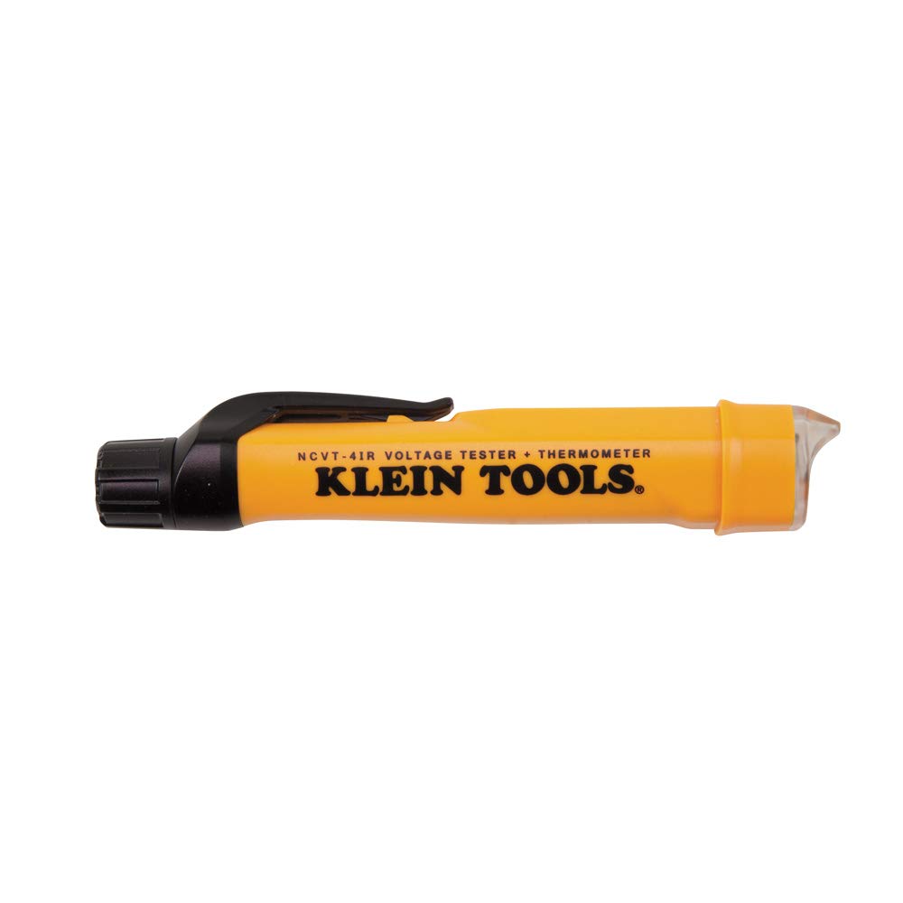 Klein Tools NCVT-4IR Non-Contact Volt Tester, 12 - 1000V AC Pen with IR Thermometer -22 to 482 deg F, LED and Audible Alarms, Pocket Clip