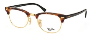 ray-ban rx5154 clubmaster eyeglasses 100% authentic (51 mm, havana with gold frame)