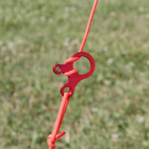 TRIWONDER Guyline Cord Adjuster Rope Tensioner Tent Guy Line Paracord Tightener Loop Alien Aluminum Alloy for Camping Hiking (Red (Snail Shape) - 12 Pack)