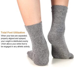 Meaiguo Women's Toe socks Cotton Crew Five Finger Socks For Running Athletic 4 Pack(ABL)