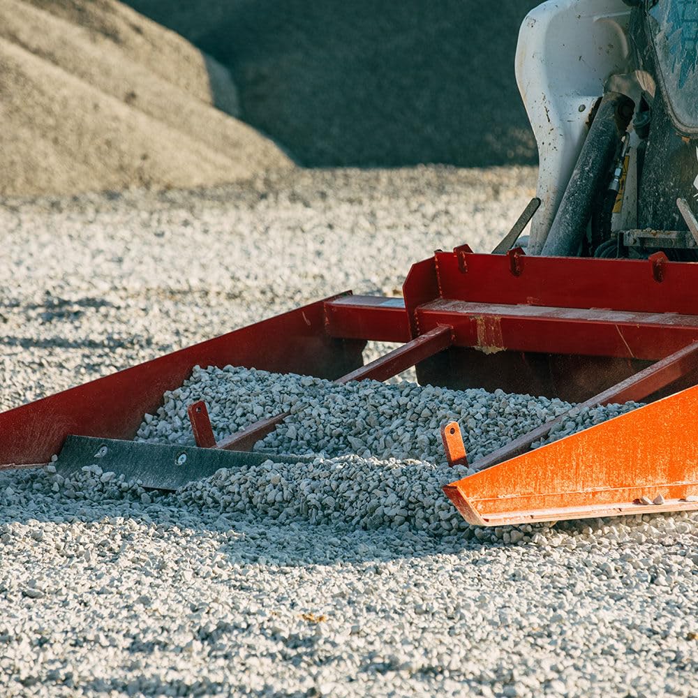 Titan Attachments 72in Skid Steer Grader, Universal Quick Tach, Triple Cutting Edge Box Grader, Push and Pull Road Grader