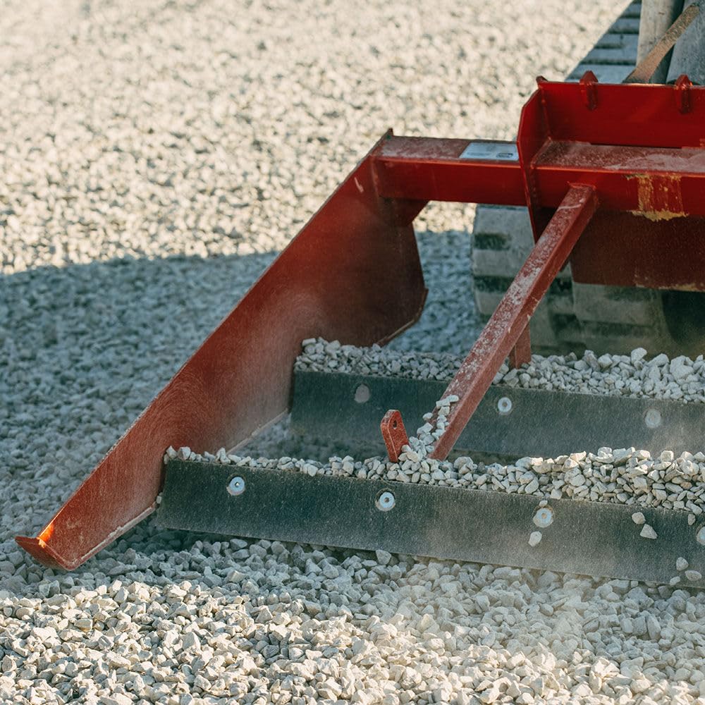 Titan Attachments 72in Skid Steer Grader, Universal Quick Tach, Triple Cutting Edge Box Grader, Push and Pull Road Grader