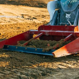 Titan Attachments 72in Skid Steer Grader, Universal Quick Tach, Triple Cutting Edge Box Grader, Push and Pull Road Grader