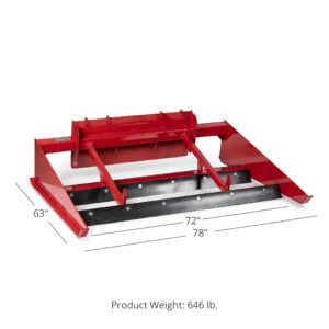 Titan Attachments 72in Skid Steer Grader, Universal Quick Tach, Triple Cutting Edge Box Grader, Push and Pull Road Grader