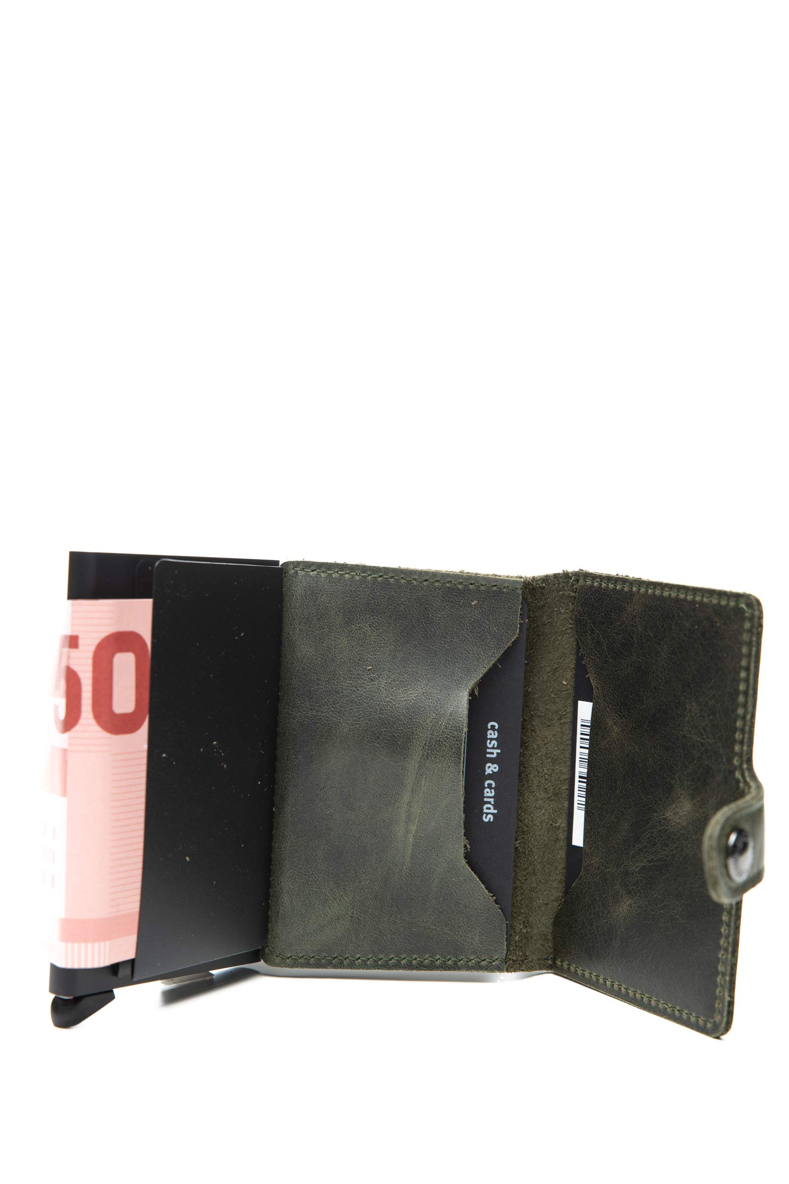 Secrid Leather Miniwallet Vintage Olive Compact Black Wallet SC5946