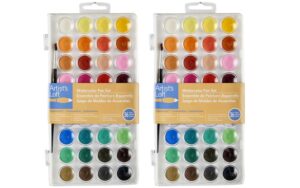 artists loft zdbnz fundamentals watercolor pan set, 36 colors (2 pack)