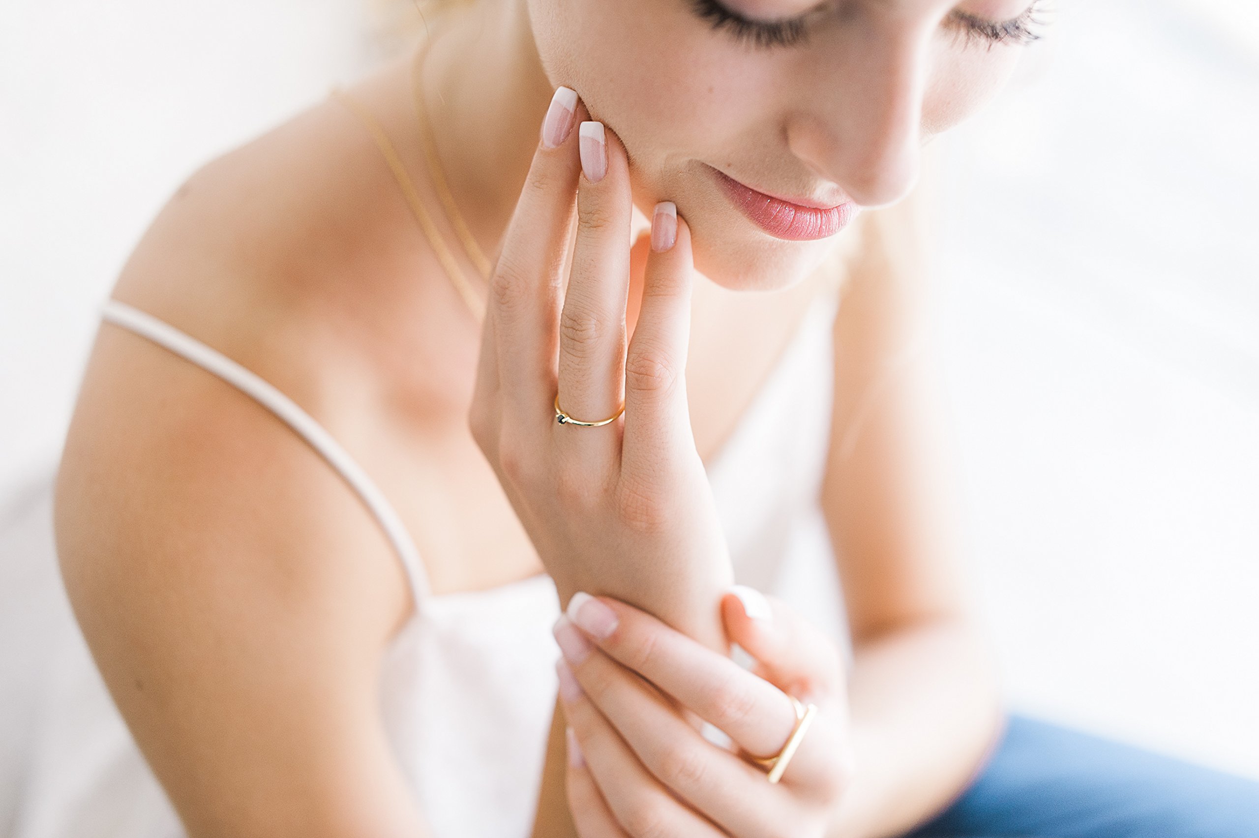 Honeycat Black Iron Ore Crystal Point Ring in 18k Rose Gold Plate | Minimalist, Delicate Jewelry (RG, 6)