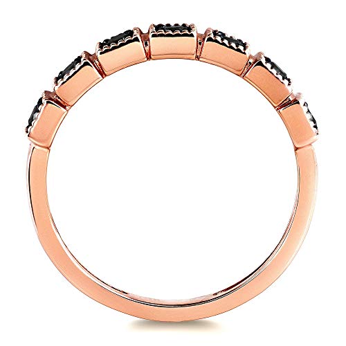 Kobelli Black Diamond Wedding Ring 1/6ct TDW in 10k Rose Gold - Size 6