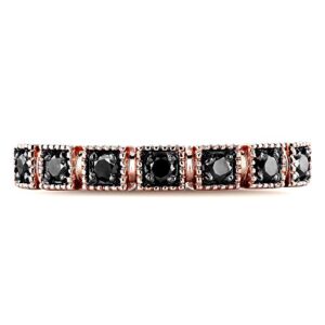 Kobelli Black Diamond Wedding Ring 1/6ct TDW in 10k Rose Gold - Size 6