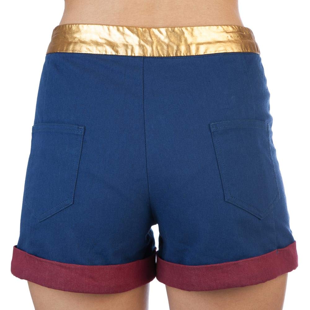 DC Comics Wonder Woman High Waisted Shorts-XX-Large Navy