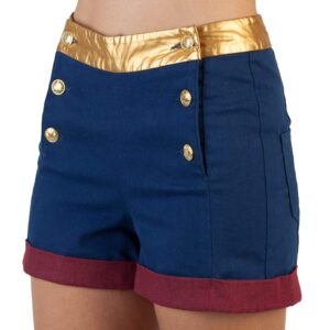 DC Comics Wonder Woman High Waisted Shorts-XX-Large Navy