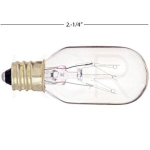 KOR (Pack of 6) 15T7/C - 15W Clear Incandescent Salt Lamp & Appliance Bulb - T7 Light Bulb - with Candelabra E12 Base - 15T7