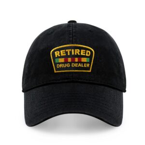 chok.lids retired drug dealer hat dad hat cotton baseball cap polo style low profile pc101 (pc101 black)