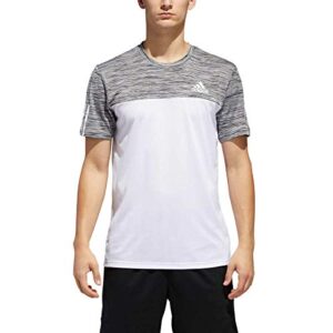 adidas men's training essentials tech tee,white/black/collegiate heather,xx-large