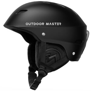 outdoormaster kelvin ski helmet - snowboard helmet for men, women & youth (black,l)