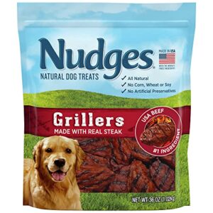 blue buffalo nudges grillers natural dog treats, steak, 36oz bag