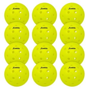 franklin sports outdoor - x-40 pickleball balls - usa (usapa) approved - 12 pack outside - optic yellow - us open ball