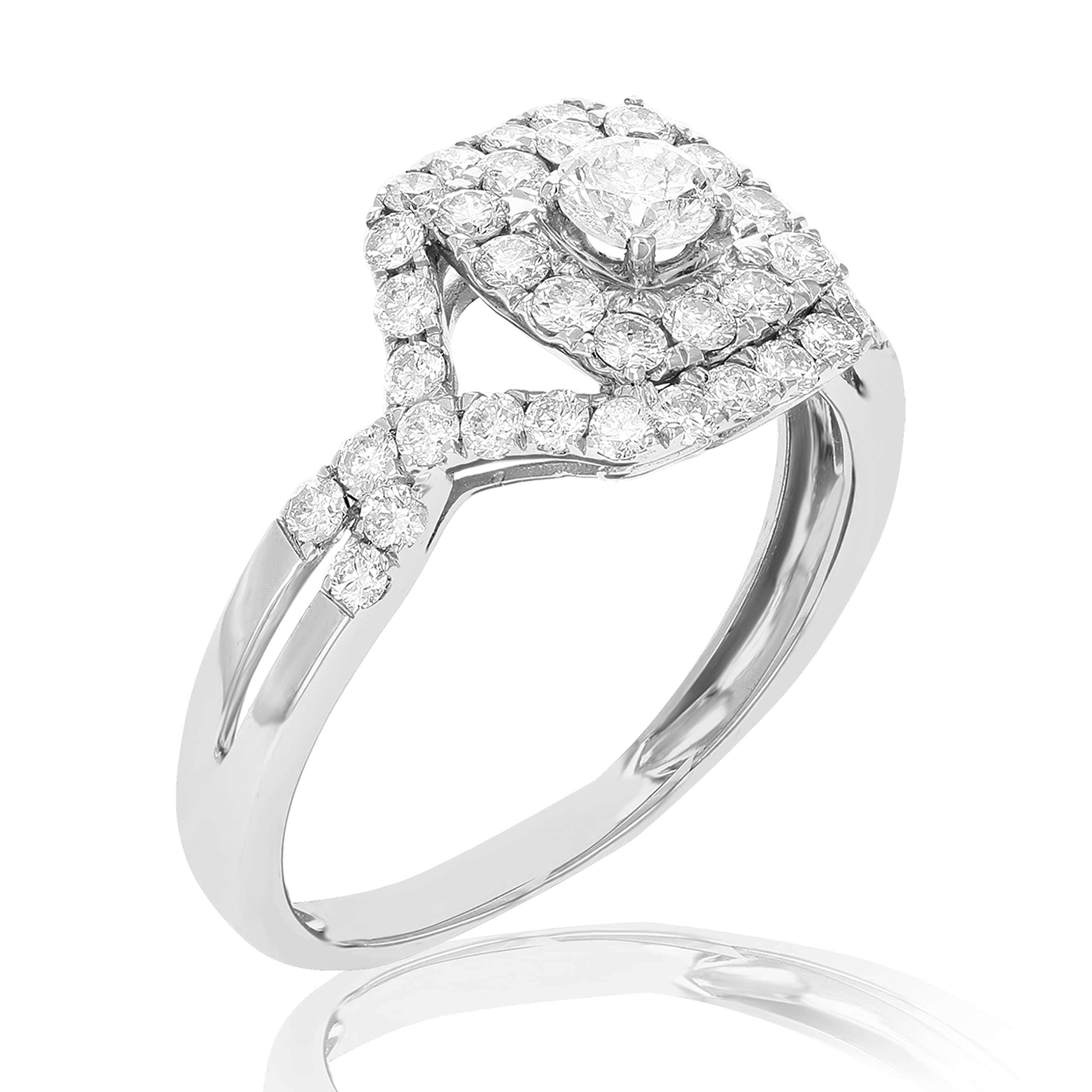 Vir Jewels 1 cttw Diamond Criss-Cross Wedding Engagement Ring 14K White Gold Square Bridal Size 7