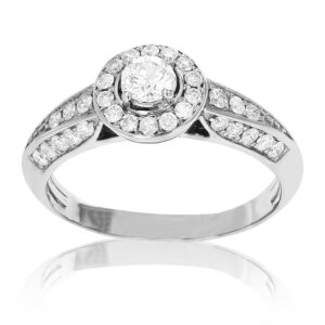 vir jewels 3/4 cttw diamond wedding engagement ring 14k white gold halo prong set bridal size 6