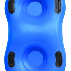 Slippery Racer 60 Inch AirDual Adults and Kids Inflatable Sledding Snow Tube Sled Rider with 4 Reinforced Handles for 2 Riders, Blue