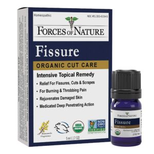 forces of nature – natural, organic fissure care (5ml) non gmo, no harmful chemicals –soothe and relieve burning, throbbing, stinging, itchy, bleeding tissue caused by fissures or hemorrhoids