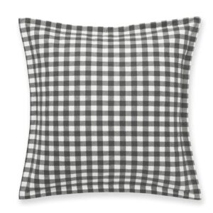 eddie bauer - euro sham set, 2pc cotton bedding with hidden zipper closure, stylish plaid home decor (kingston charcoal, 26" x 26")