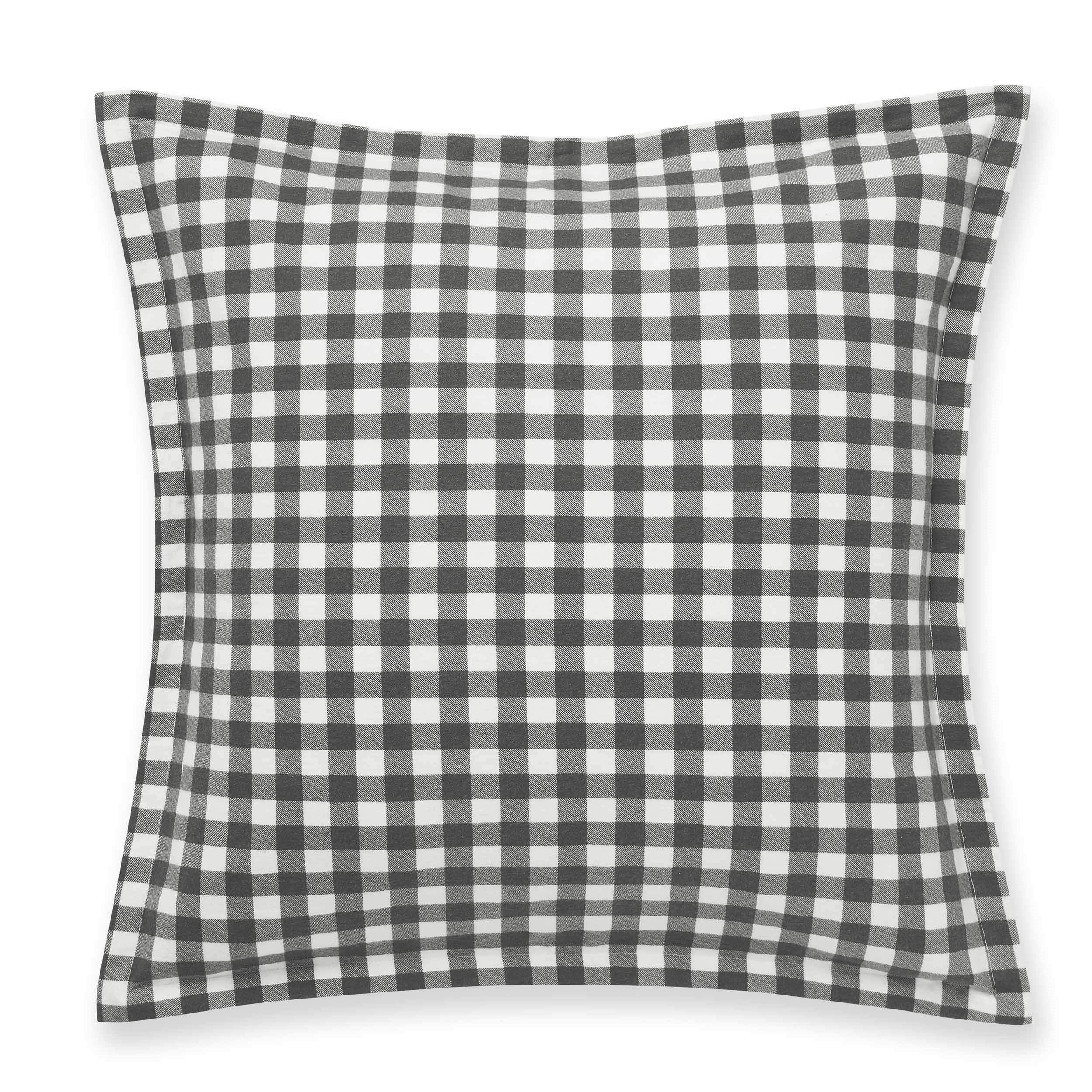 Eddie Bauer - Euro Sham Set, 2pc Cotton Bedding with Hidden Zipper Closure, Stylish Plaid Home Decor (Kingston Charcoal, 26" x 26")